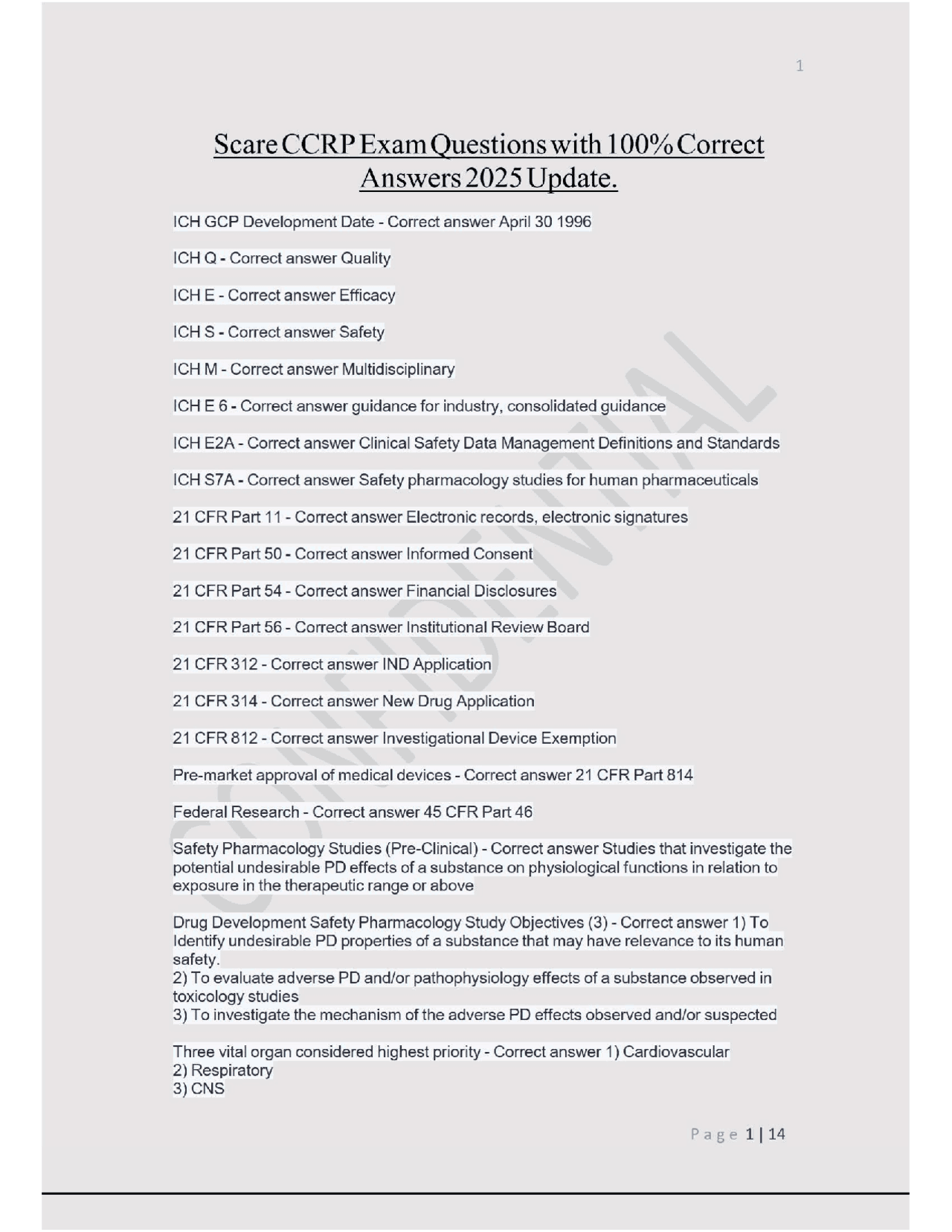 Scare CCRP Exam Questions with 100% Correct Answers 2025 Update ...