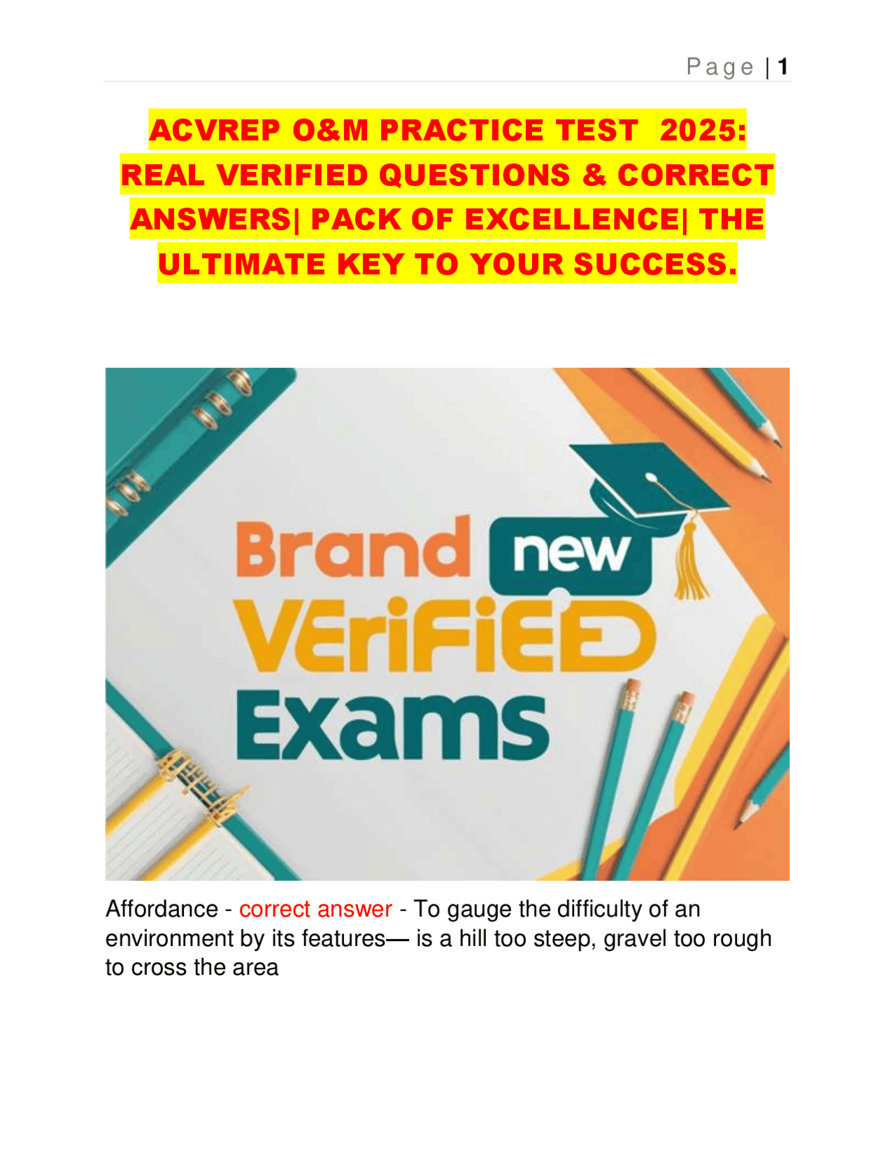ACVREP O&M PRACTICE TEST 2025: REAL VERIFIED QUESTIONS & CORRECT ...