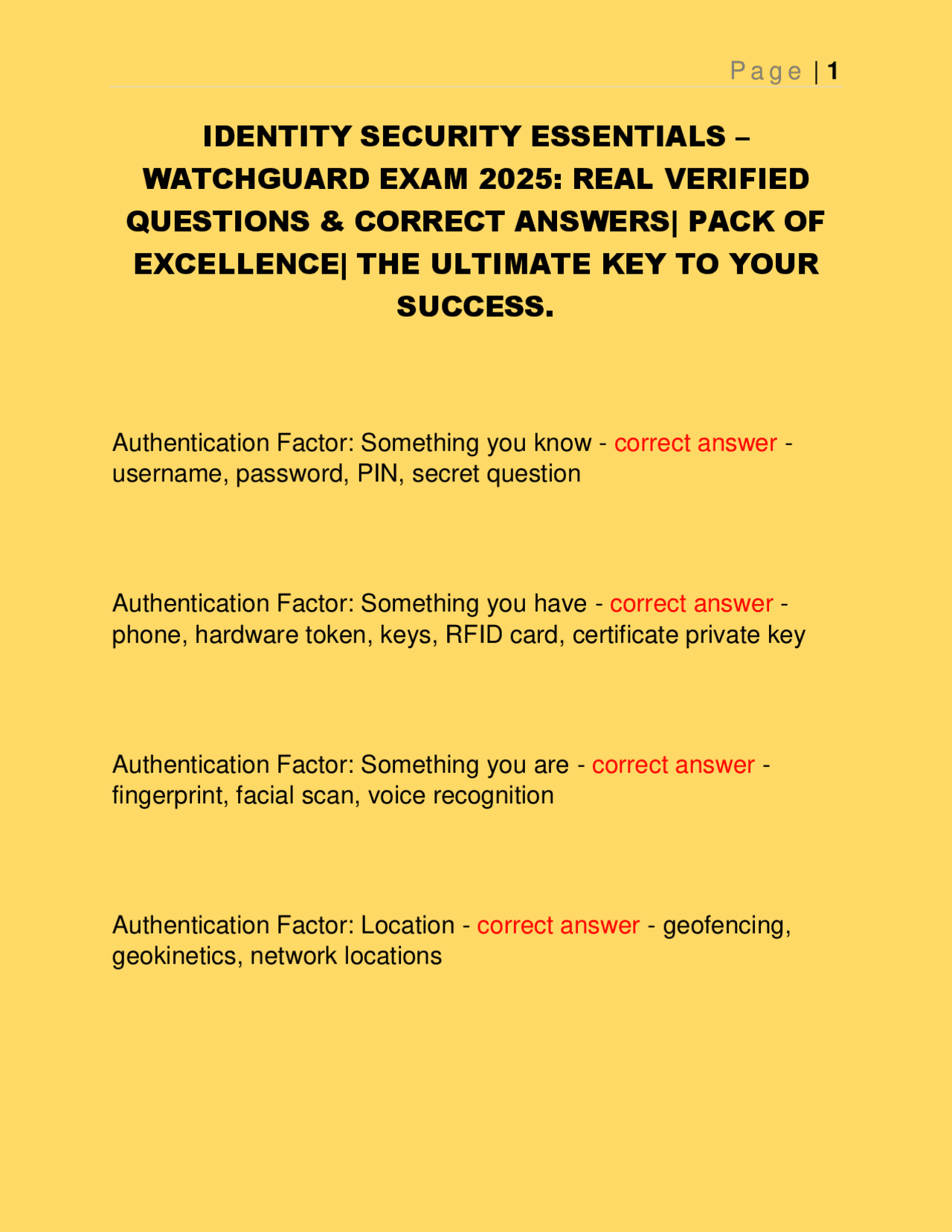 IDENTITY SECURITY ESSENTIALS – WATCHGUARD EXAM 2025 | Exams Advanced ...