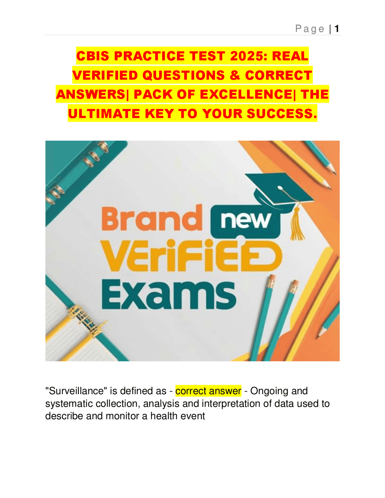 CBIS PRACTICE TEST 2025: REAL VERIFIED QUESTIONS & CORRECT ANSWERS ...