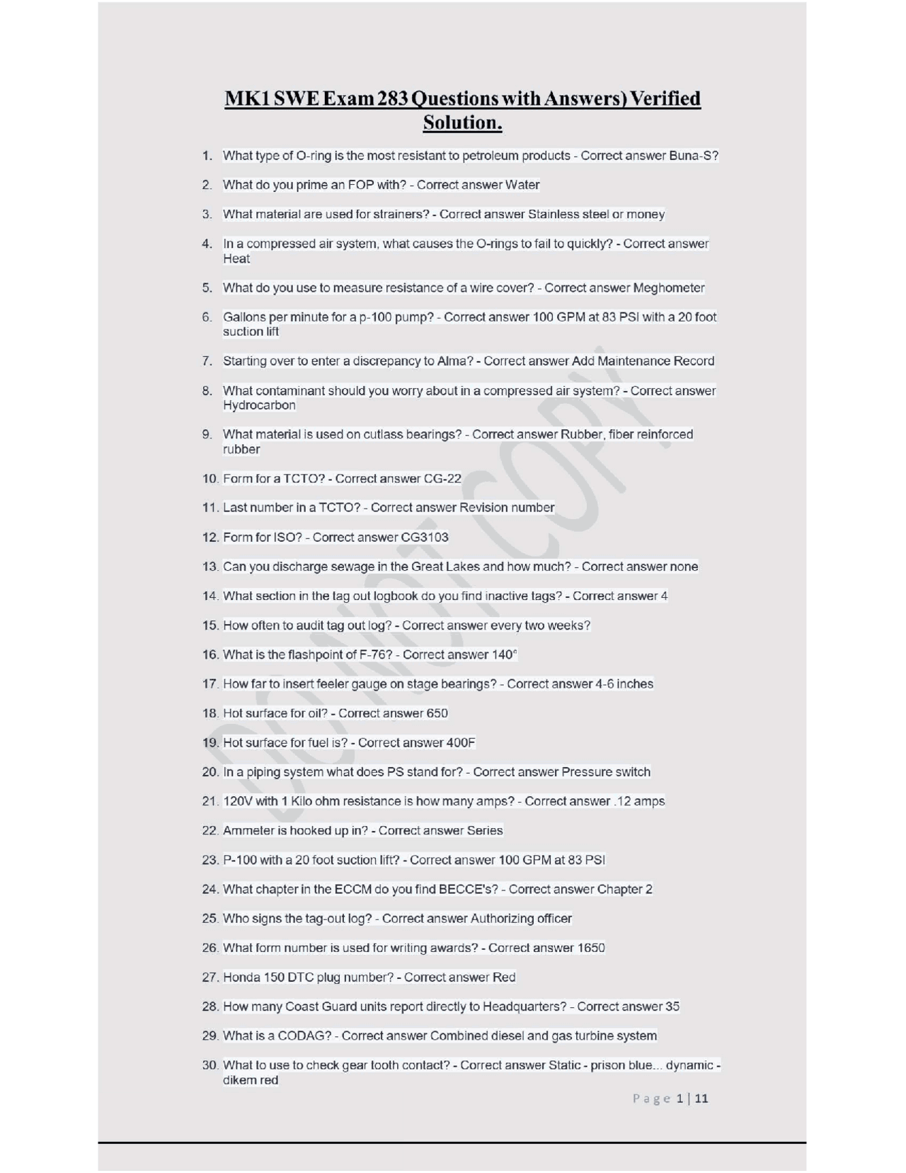 MK1 SWE Exam 283 Questions with Answers) Verified Solution. | Exams ...