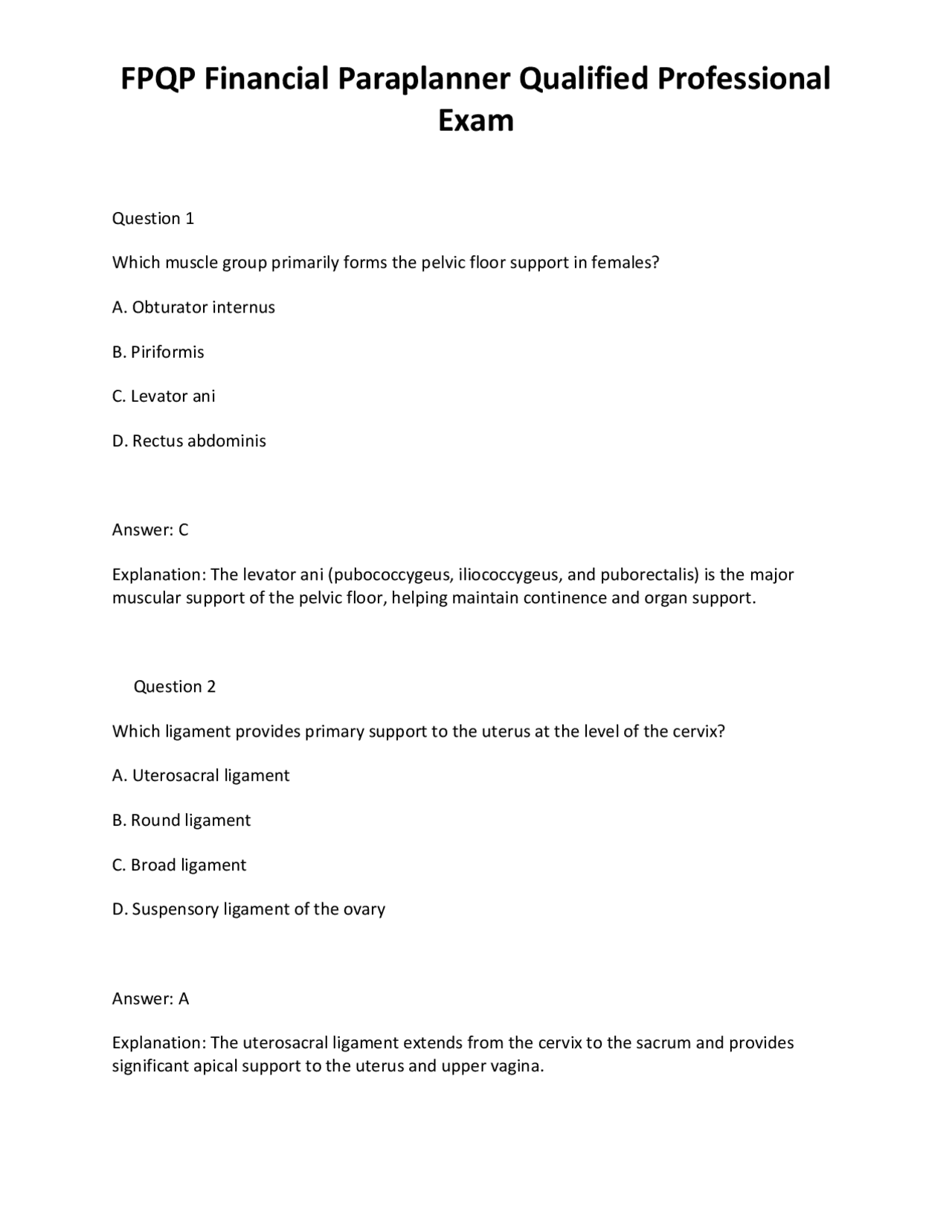 FPQP Financial Paraplanner Qualified Professional Exam | Exams ...