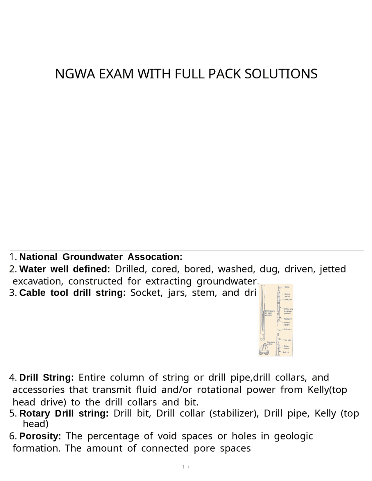 NGWA exam with full pack solutions | Exams Advanced Education | Docsity