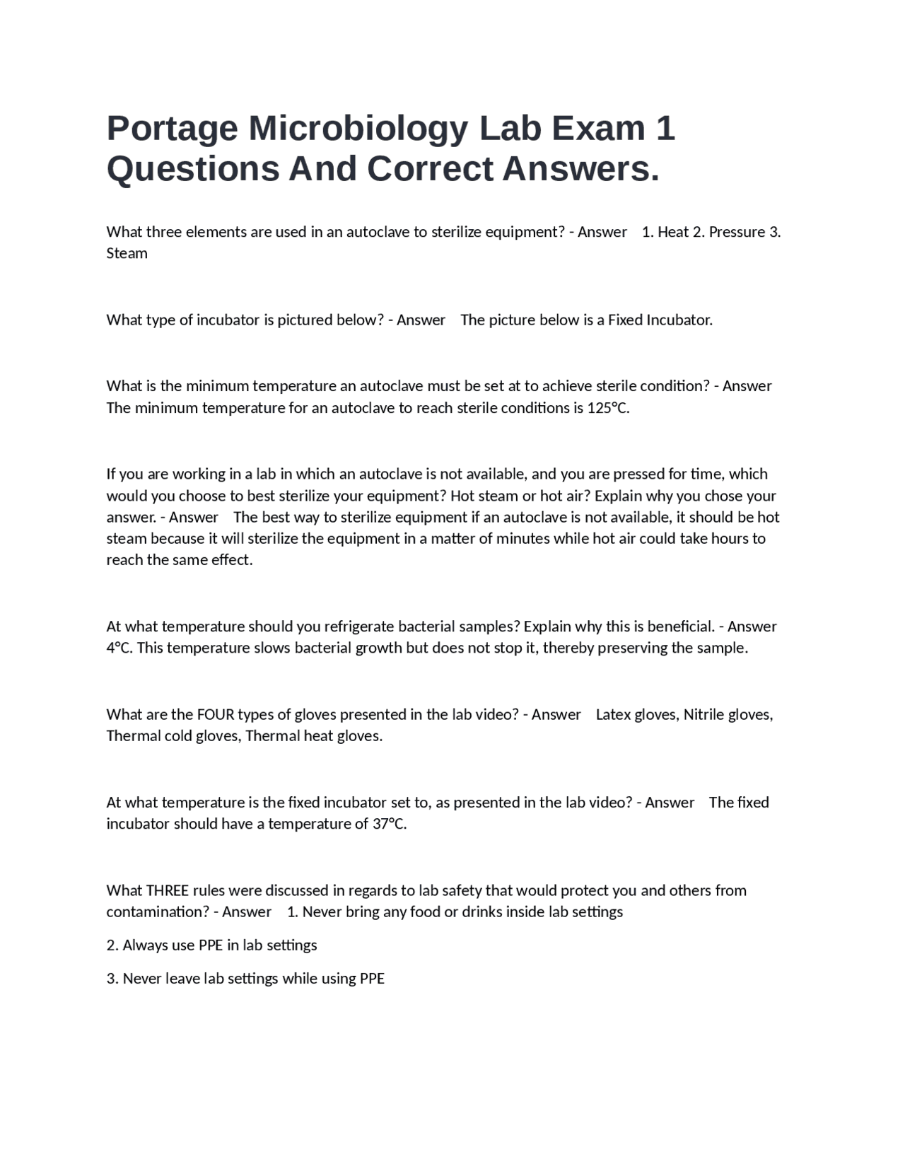 Microbiology Lab Exam 1