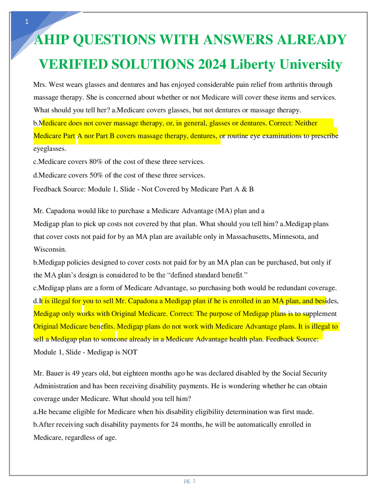 Medicare Coverage and Enrollment: A Question and Answer Guide | Exams ...