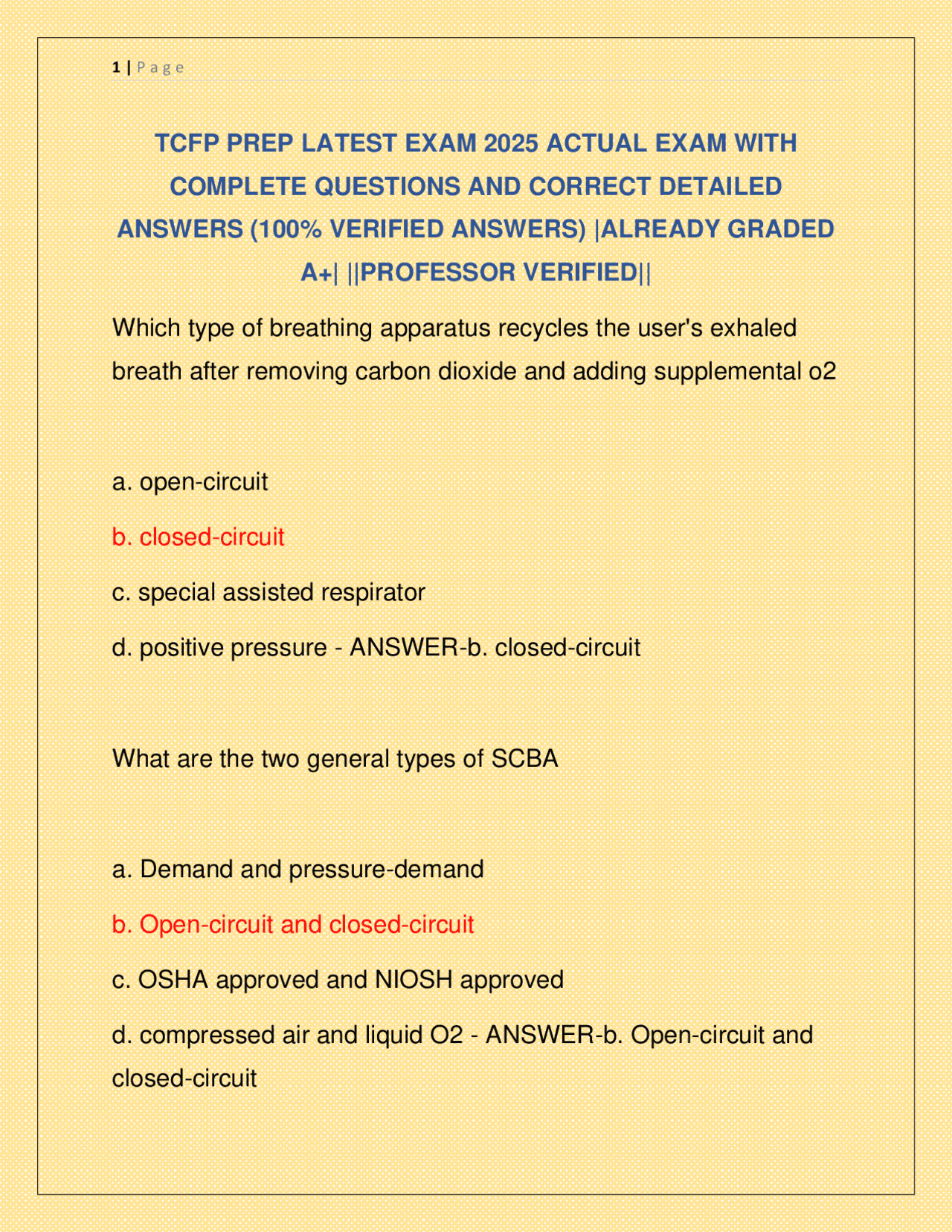 TCFP PREP LATEST EXAM 2025 ACTUAL EXAM WITH COMPLETE QUESTIONS AND ...