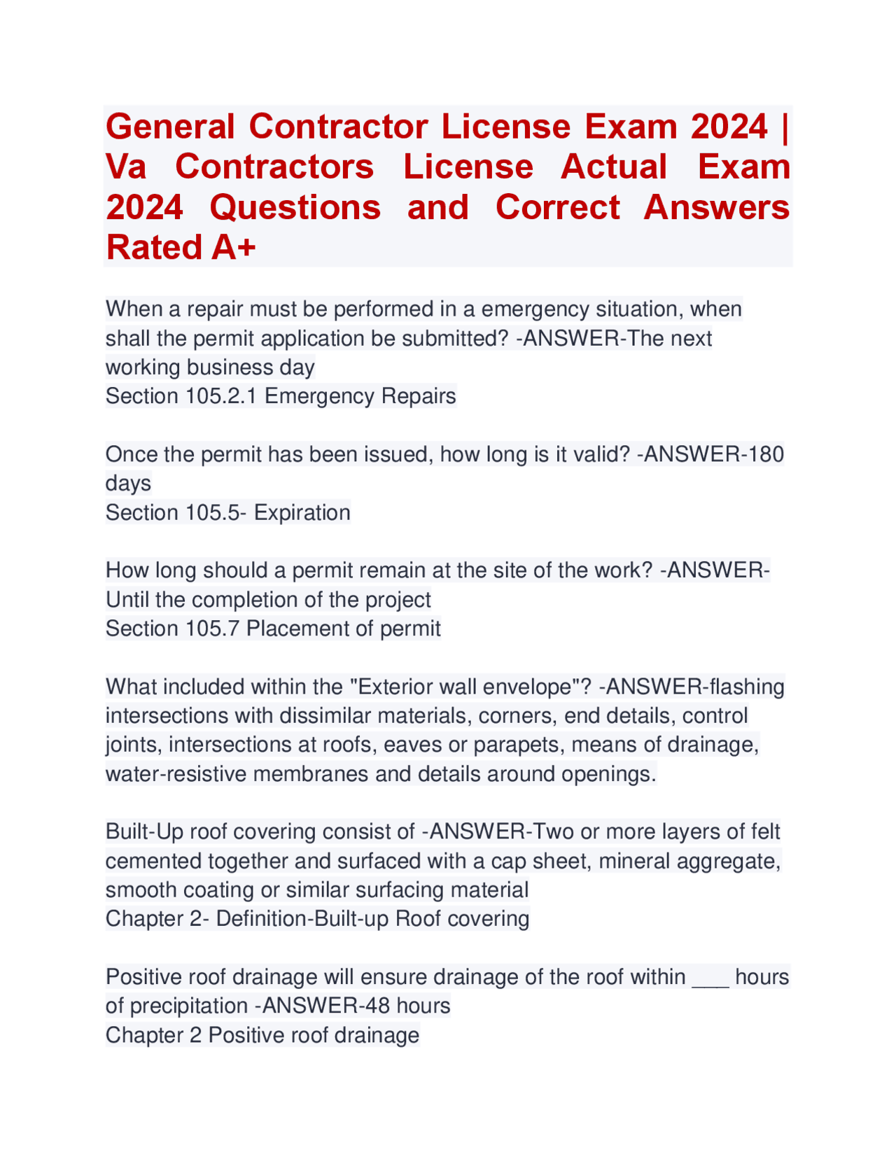 General Contractor License Exam 2024 | Va Contractors License Actual ...