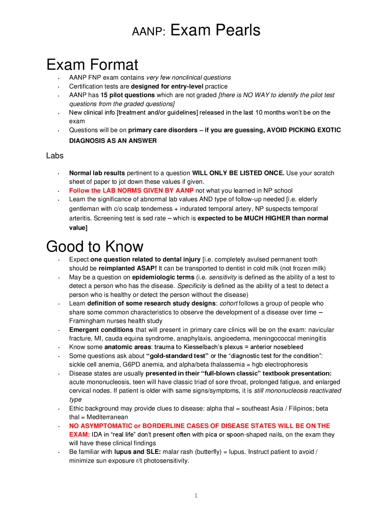 AANP Exam Pearls with Verified Answers | Exams Nursing | Docsity