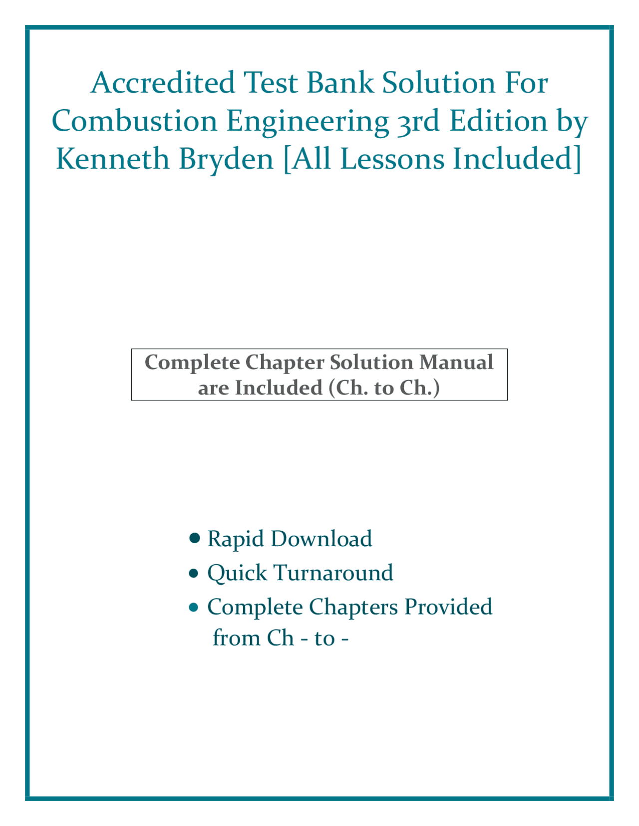 Combustion Engineering 3rd Edition by Kenneth Bryden | Exams Technology ...
