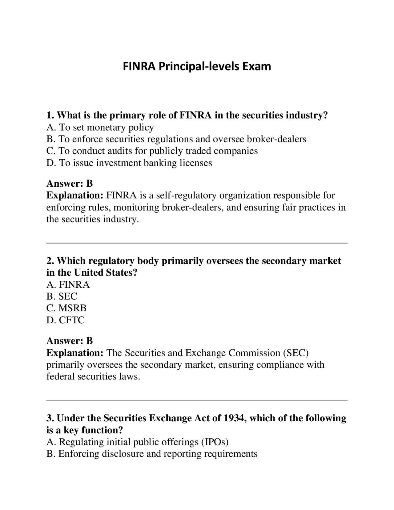 FINRA Principal-Levels Exam: A Comprehensive Guide to Securities ...