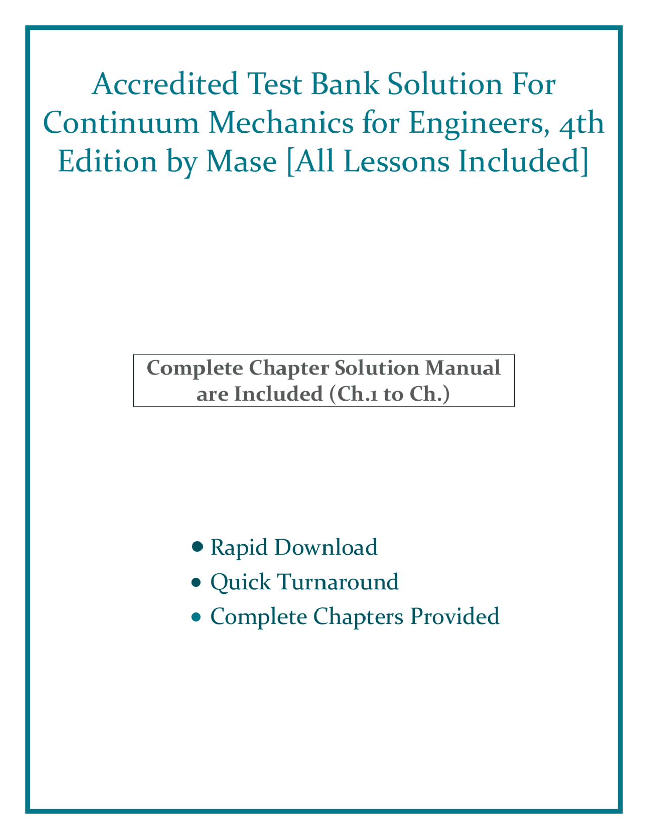 Continuum Mechanics for Engineers, 4th Edition by Mase | Exams Technology | Docsity