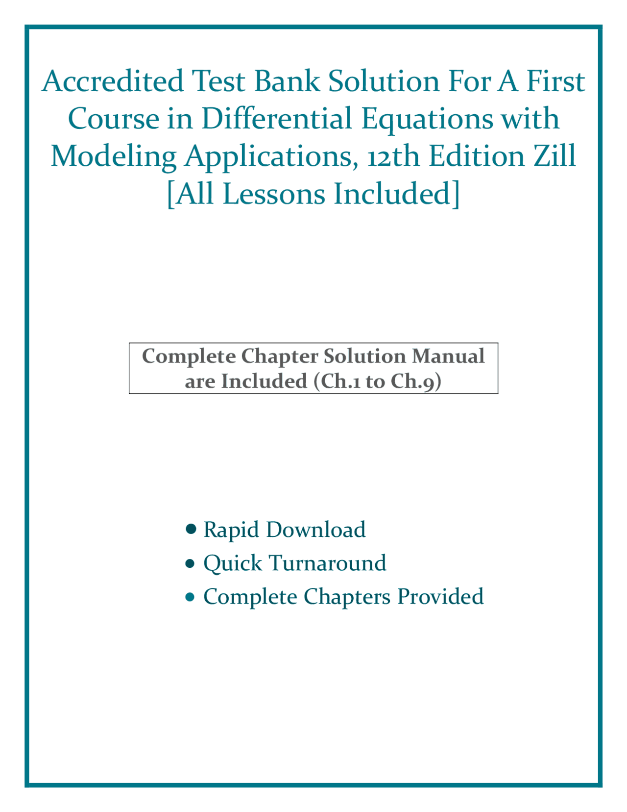 A First Course in Differential Equations with Modeling Applications, 12th Edition Zill | Exams ...