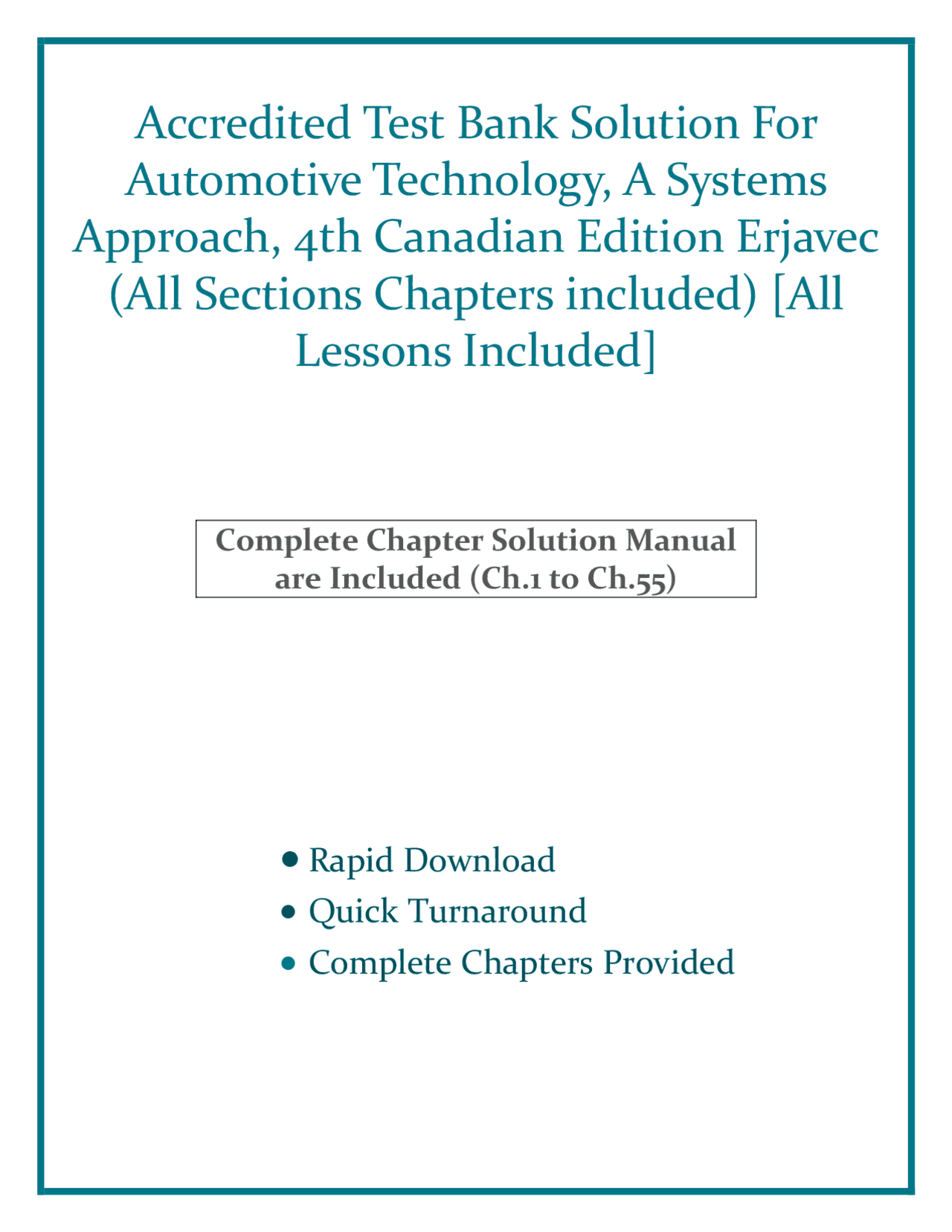 Automotive Technology, A Systems Approach, 4th Canadian Edition Erjavec ...