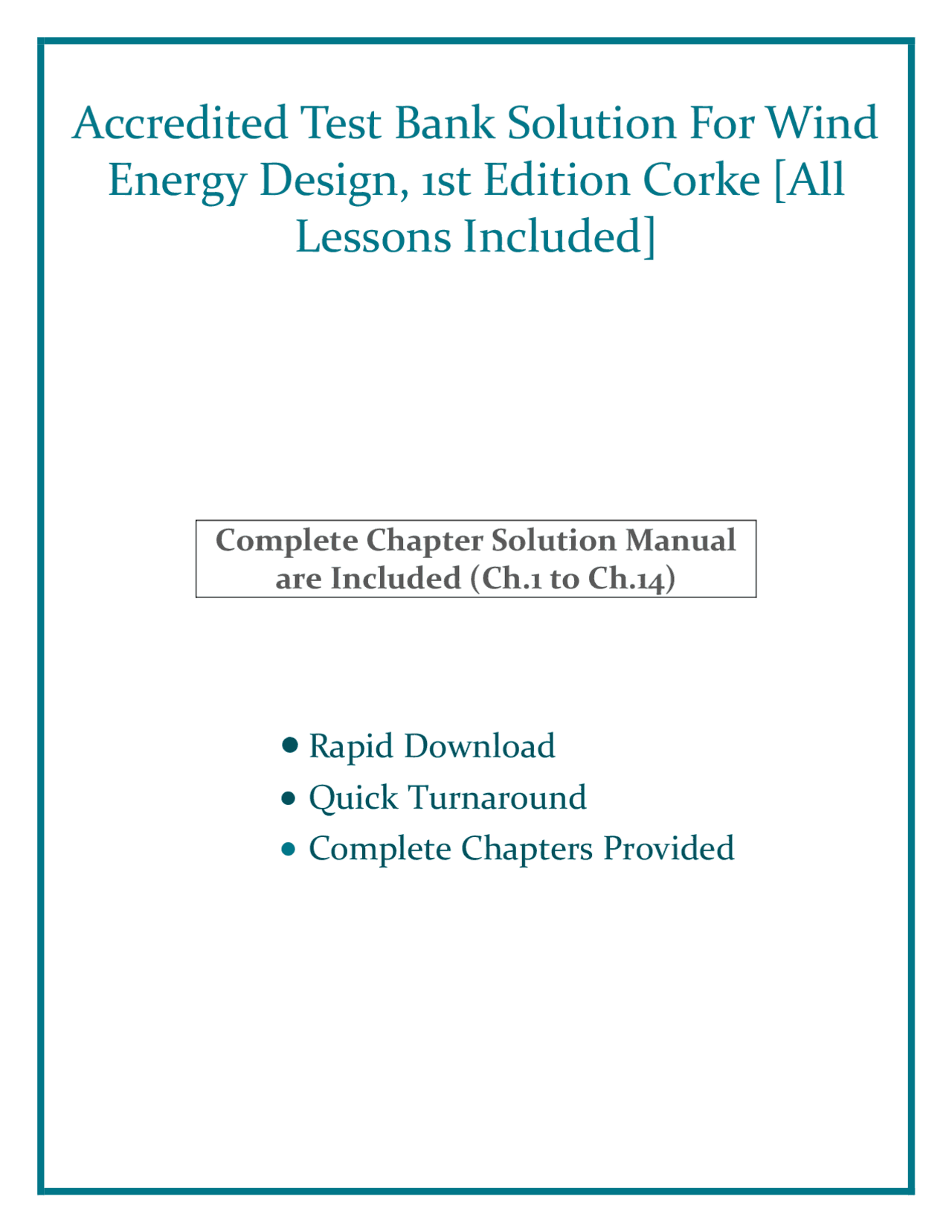 Wind Energy Design: Multiple Choice Questions and Answers | Exams Technology | Docsity