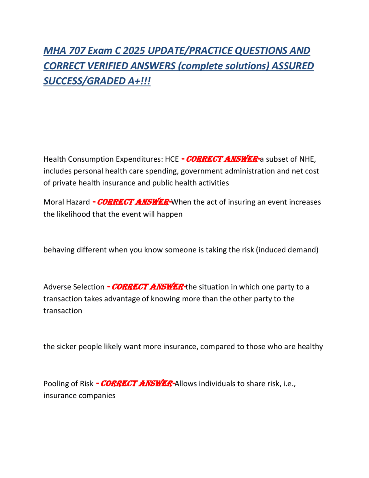 Health Economics Exam Questions and Answers: A Comprehensive Review of ...