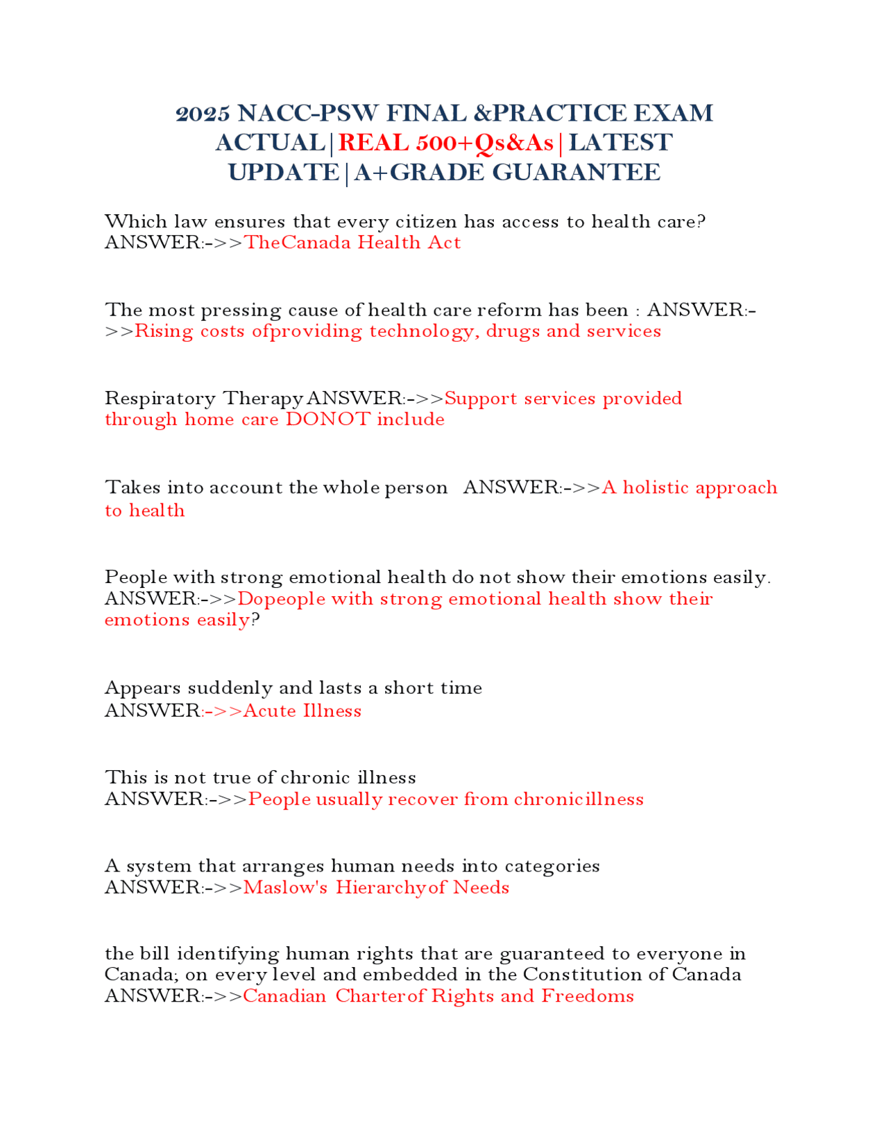 2025 NACC-PSW Final and Practice Exam: 500+ Questions and Answers ...