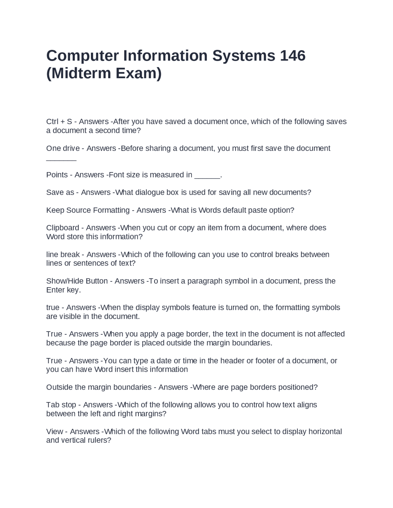 Microsoft Word Quiz: Multiple Choice Questions and Answers | Exams ...