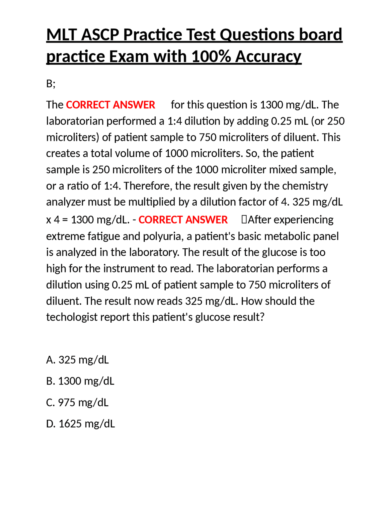 MLT ASCP Practice Test Questions: Medical Laboratory Technology Exam ...