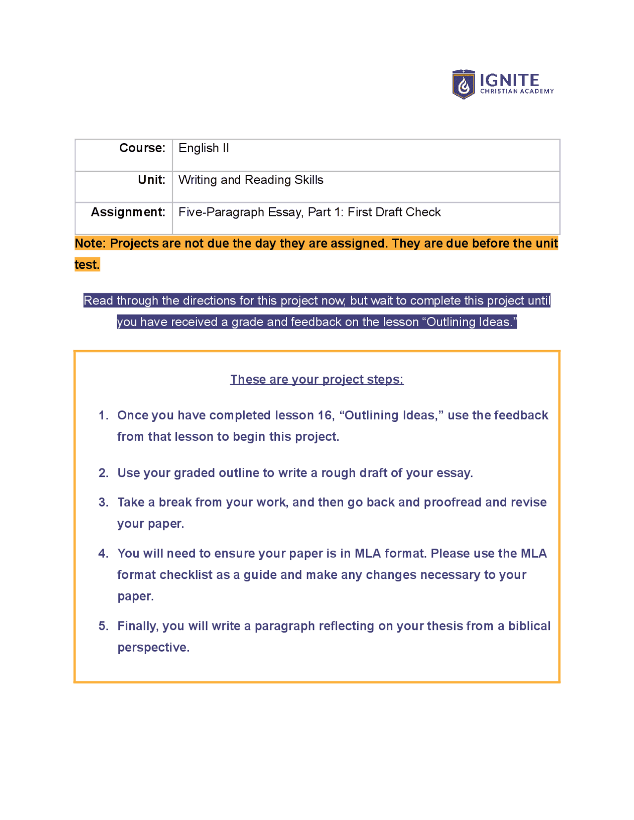 Five paragraph essay first draft check | Essays (high school) English ...