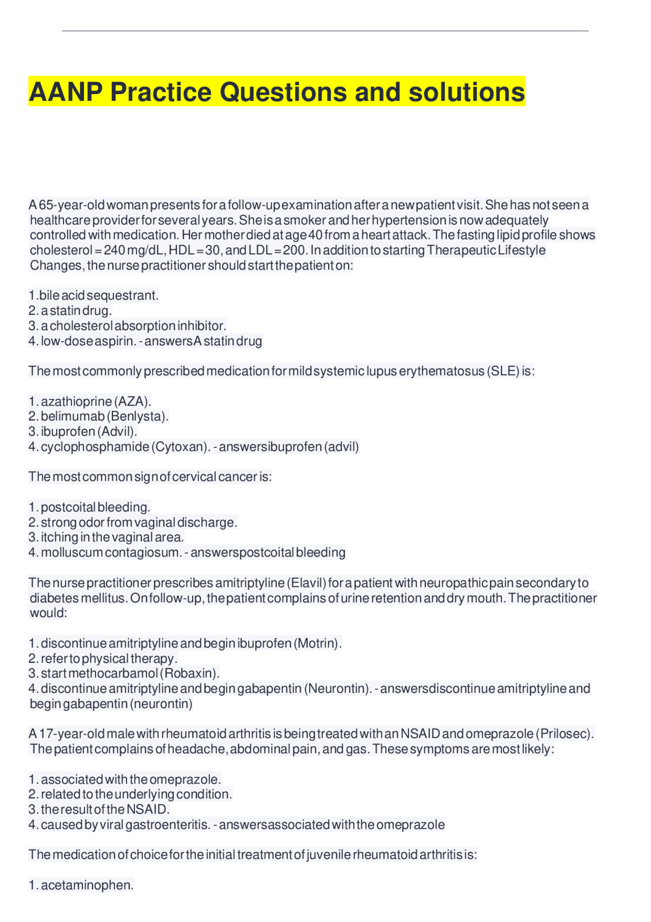 AANP Practice Questions: Medical Cases & MCQs for Professionals | Exams ...