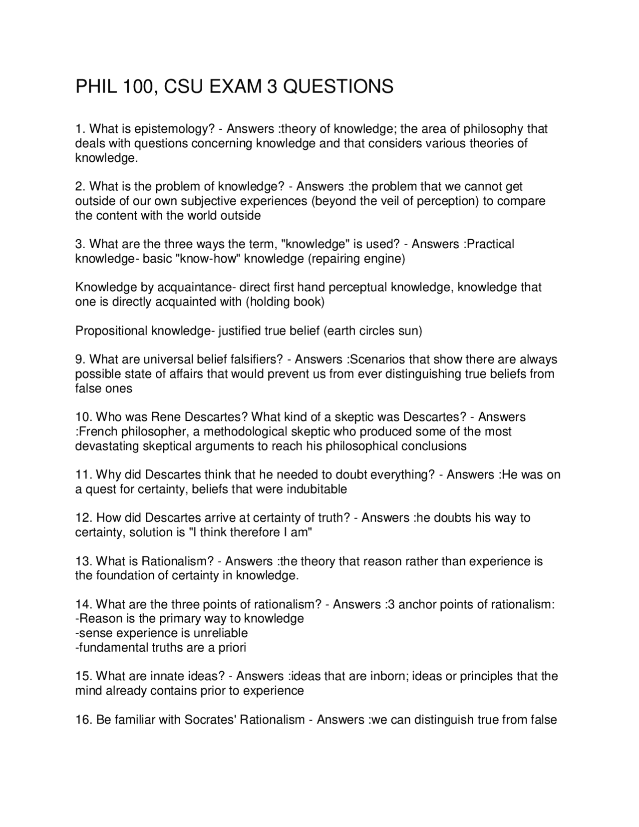 Epistemology: A Comprehensive Q&A Guide to Theories of Knowledge ...