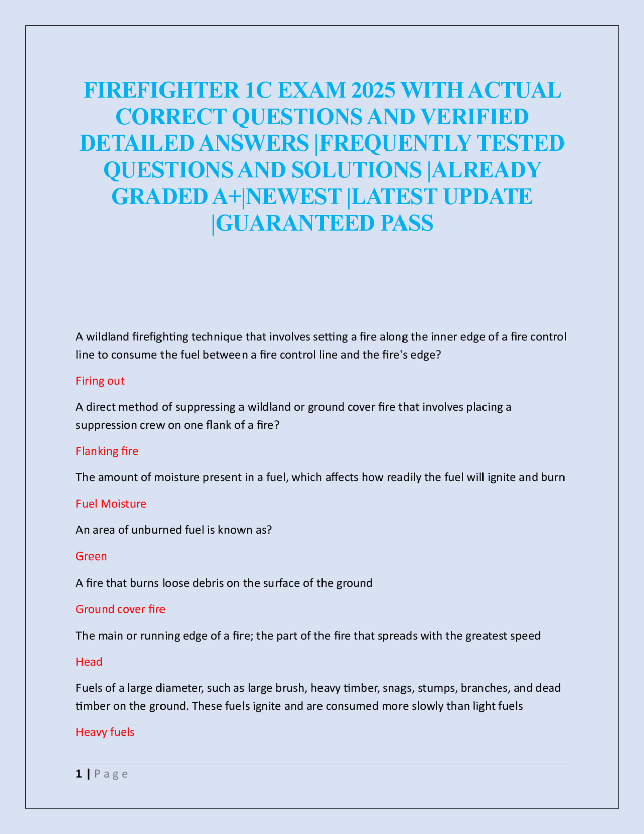 Wildland Firefighting: Exam Questions and Answers | Exams Safety and ...
