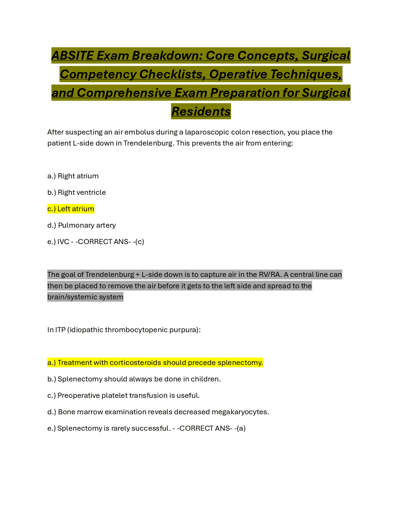 ABSITE Exam: Core Concepts & Surgical Resident Prep | Exams Nursing ...