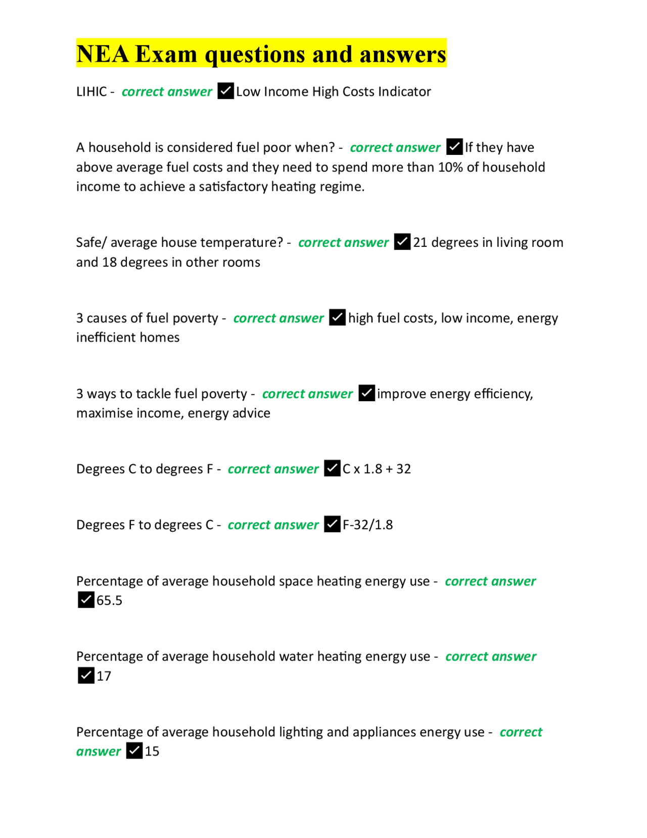 NEA Exam questions and answers. | Exams Computer Science | Docsity