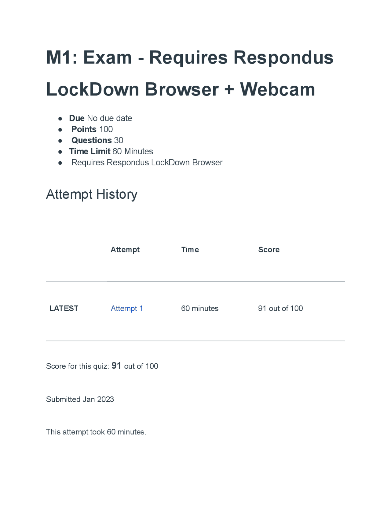 M1 Exam - Requires Respondus LockDown Browser + Webcam | Exams Biology ...