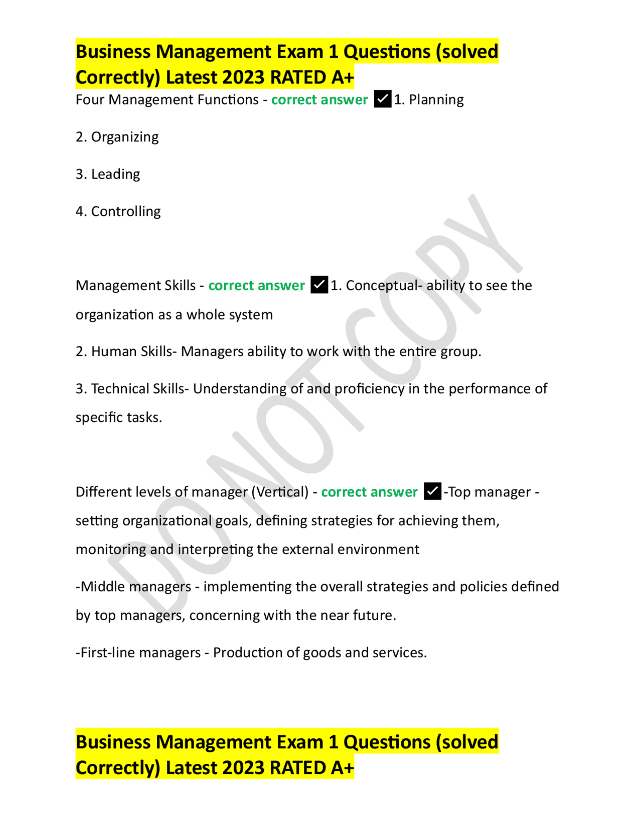 Business Management Exam Questions and Answers: A Comprehensive Guide ...