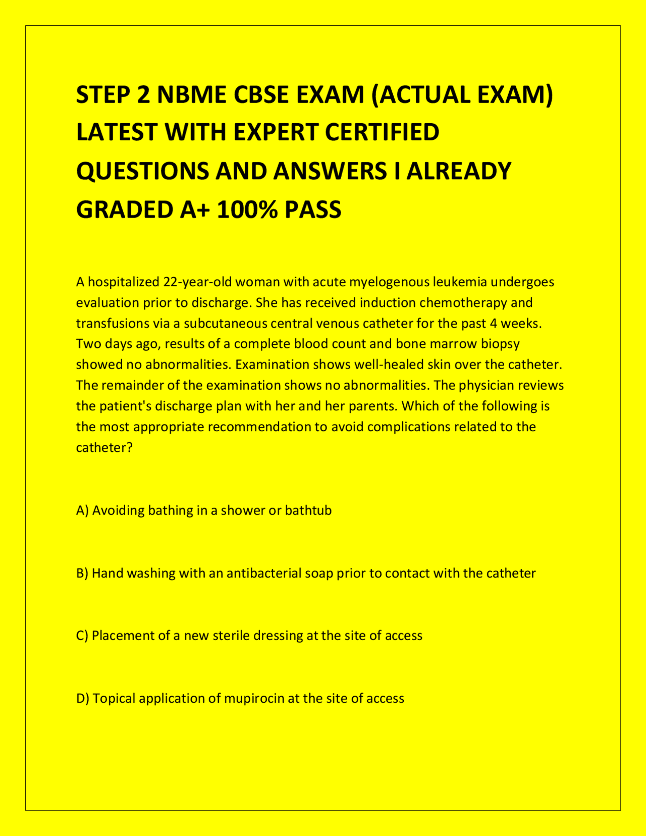 STEP 2 NBME CBSE EXAM (ACTUAL EXAM) LATEST WITH EXPERT CERTIFIED ...
