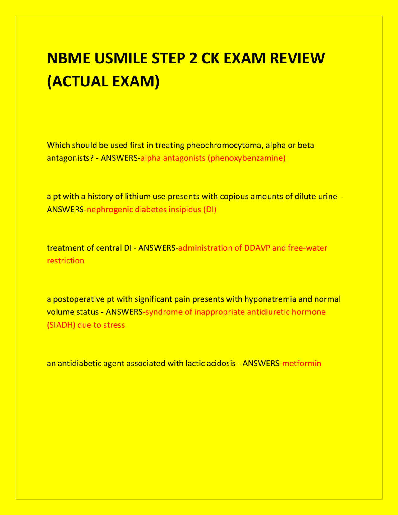NBME USMILE STEP 2 CK Exam Review: Questions and Answers | Exams ...