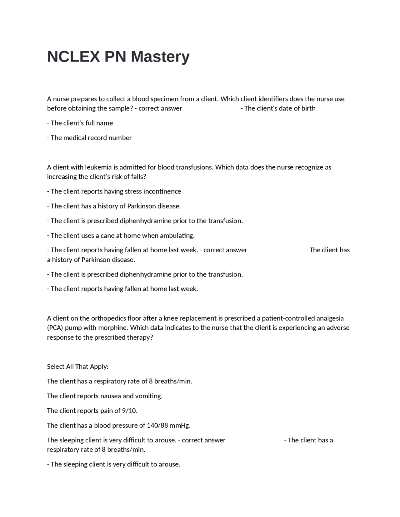 NCLEX-PN Mastery: Practice Questions and Answers for Nursing Students ...