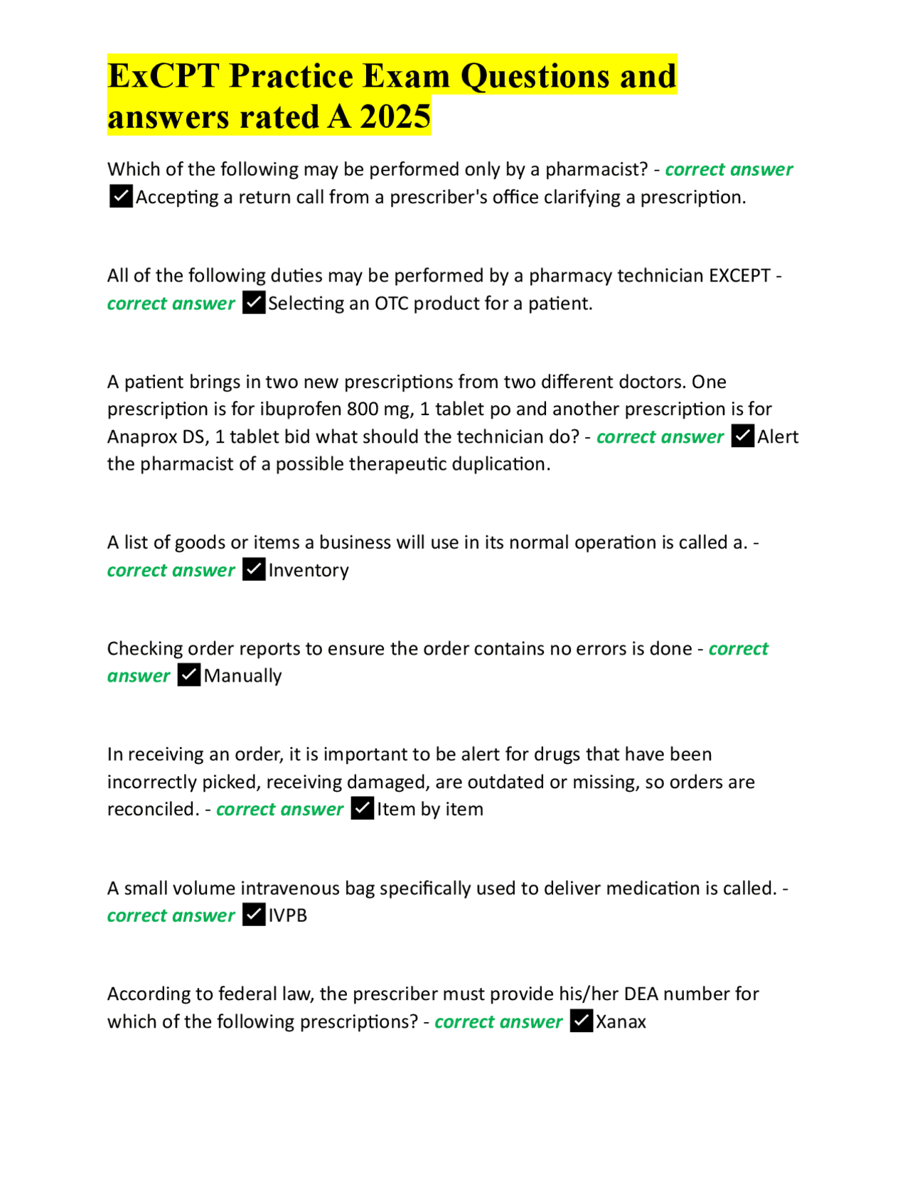 ExCPT Practice Exam Questions and answers rated A 2025 | Exams Banking ...