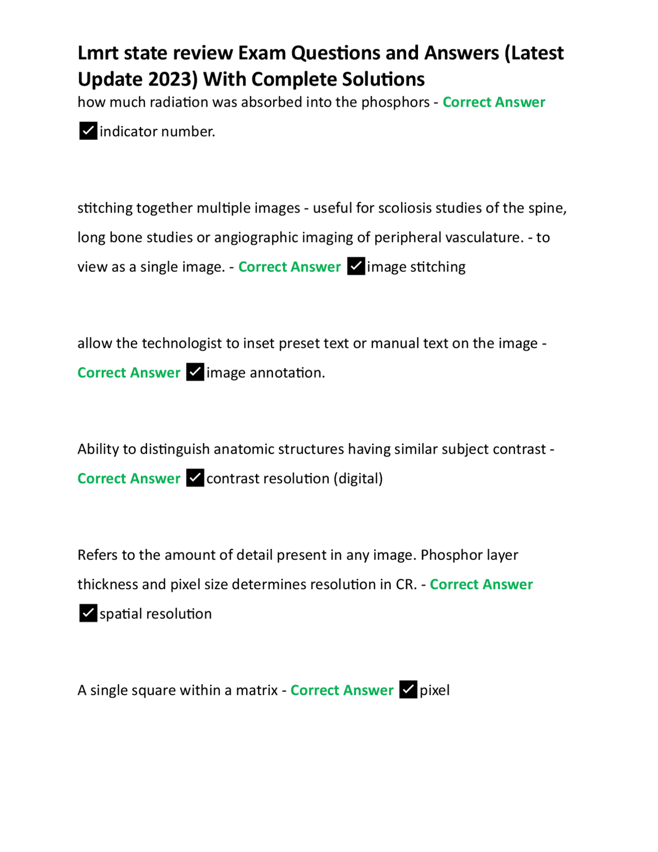 Lmrt state review Exam Questions and Answers (Latest Update 2023) With ...