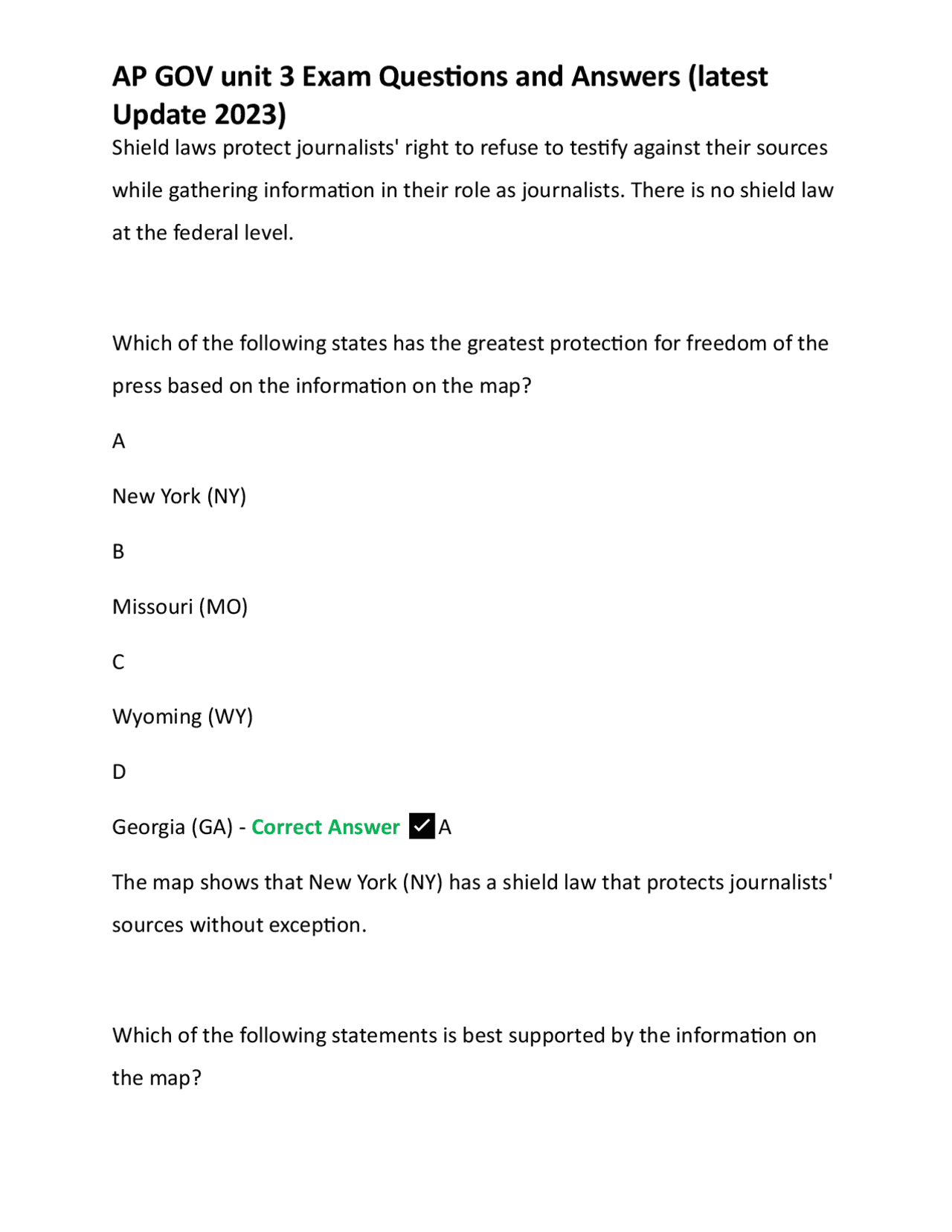 AP GOV unit 3 Exam Questions and Answers (latest Update 2023) | Exams ...