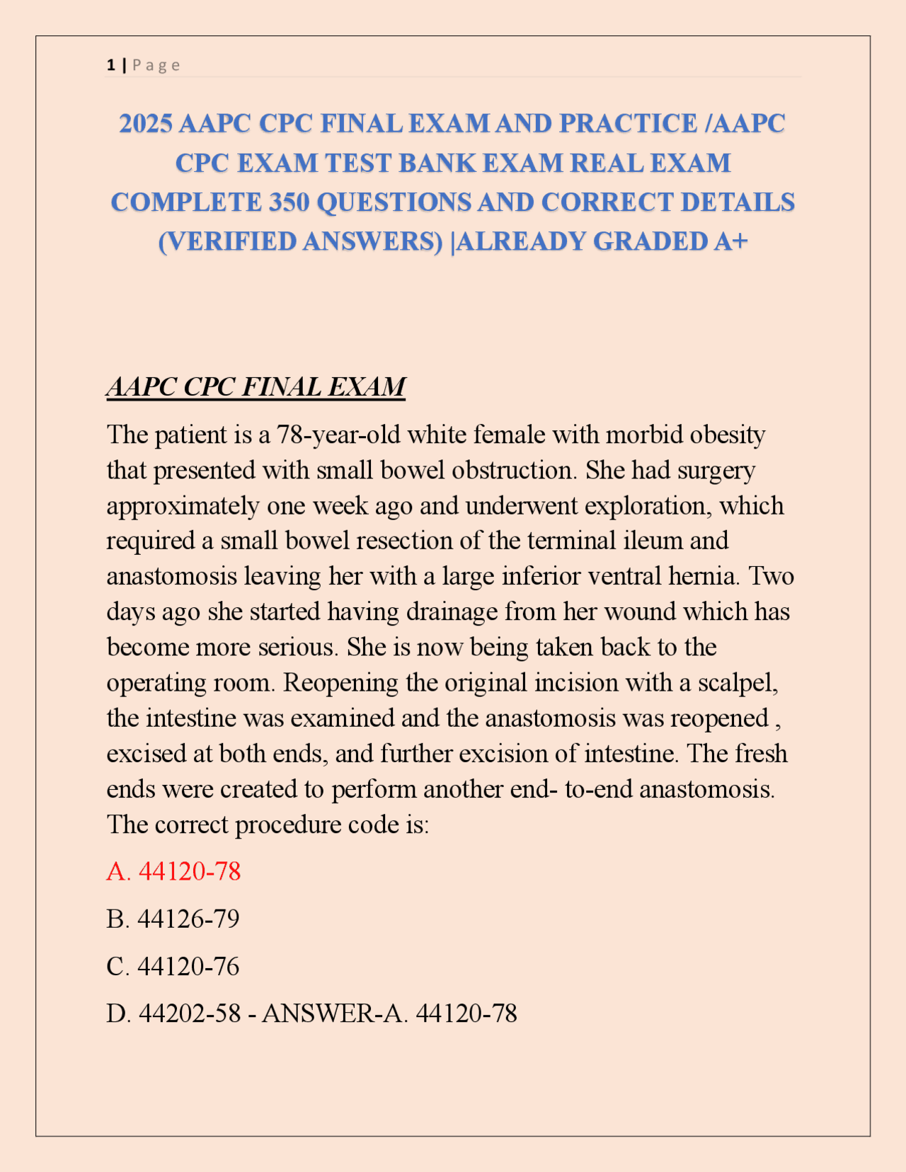 2025 AAPC CPC FINAL EXAM AND PRACTICE /AAPC CPC EXAM TEST BANK EXAM ...