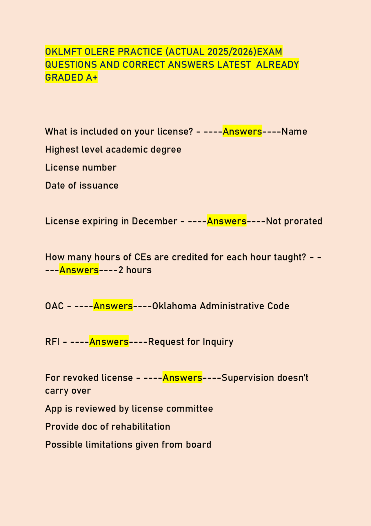 LMFT Licensure Exam Questions and Answers: A Comprehensive Guide ...