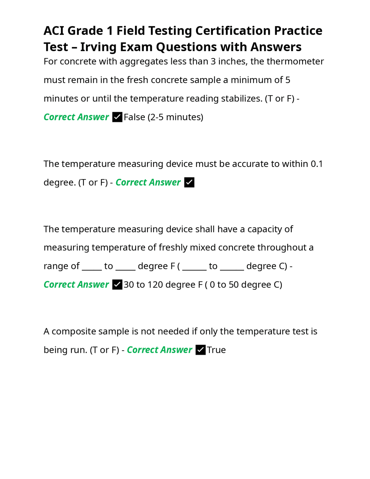 ACI Grade 1 Field Testing Certification Practice Test – Irving Exam ...