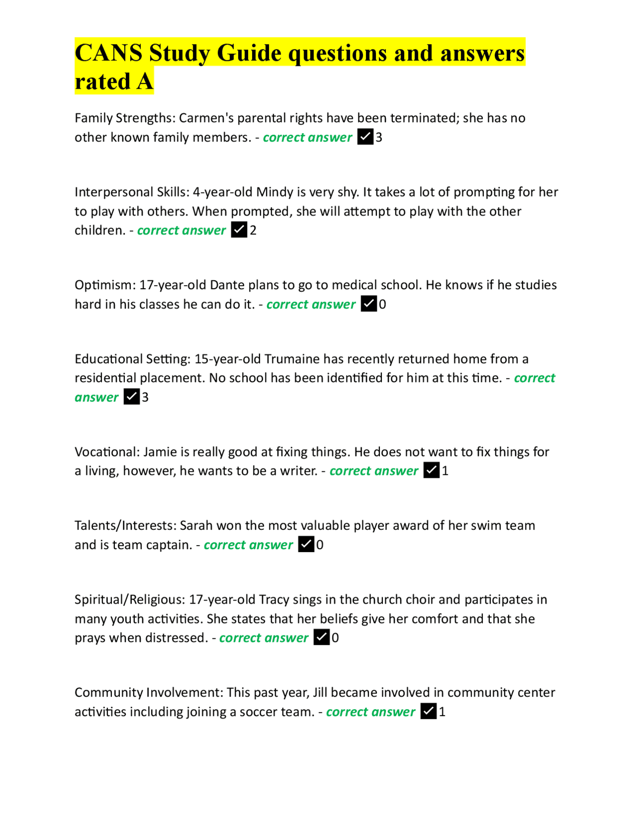 CANS Assessment: Questions and Answers for Social Work and Child ...