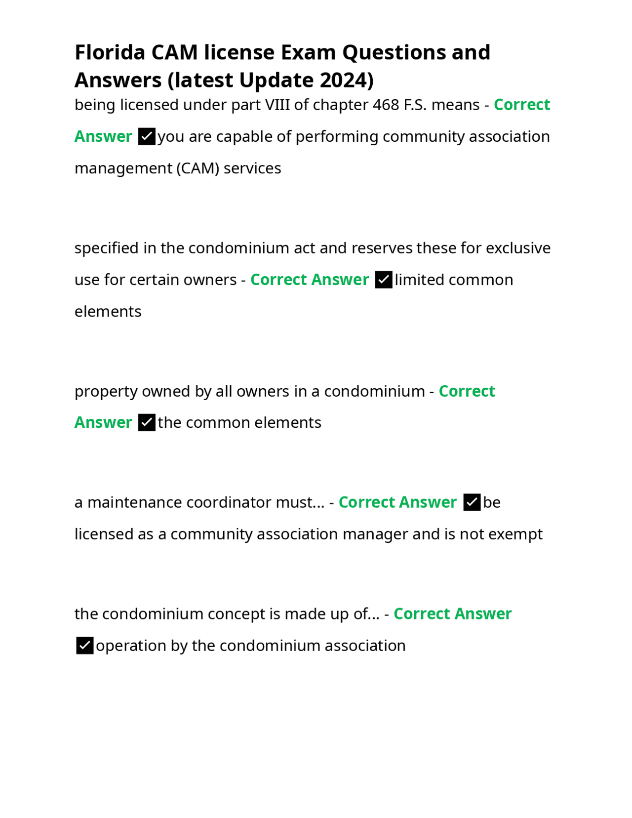 Florida CAM License Exam: Community Association Management Guide ...