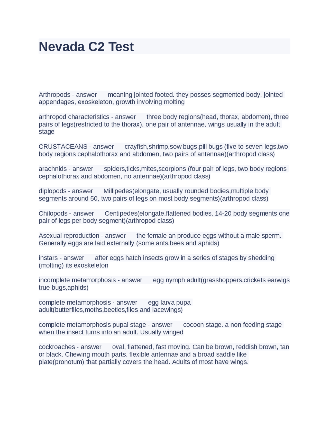 Nevada C2 Test Questions and Answers Graded A+ | Exams Advanced ...