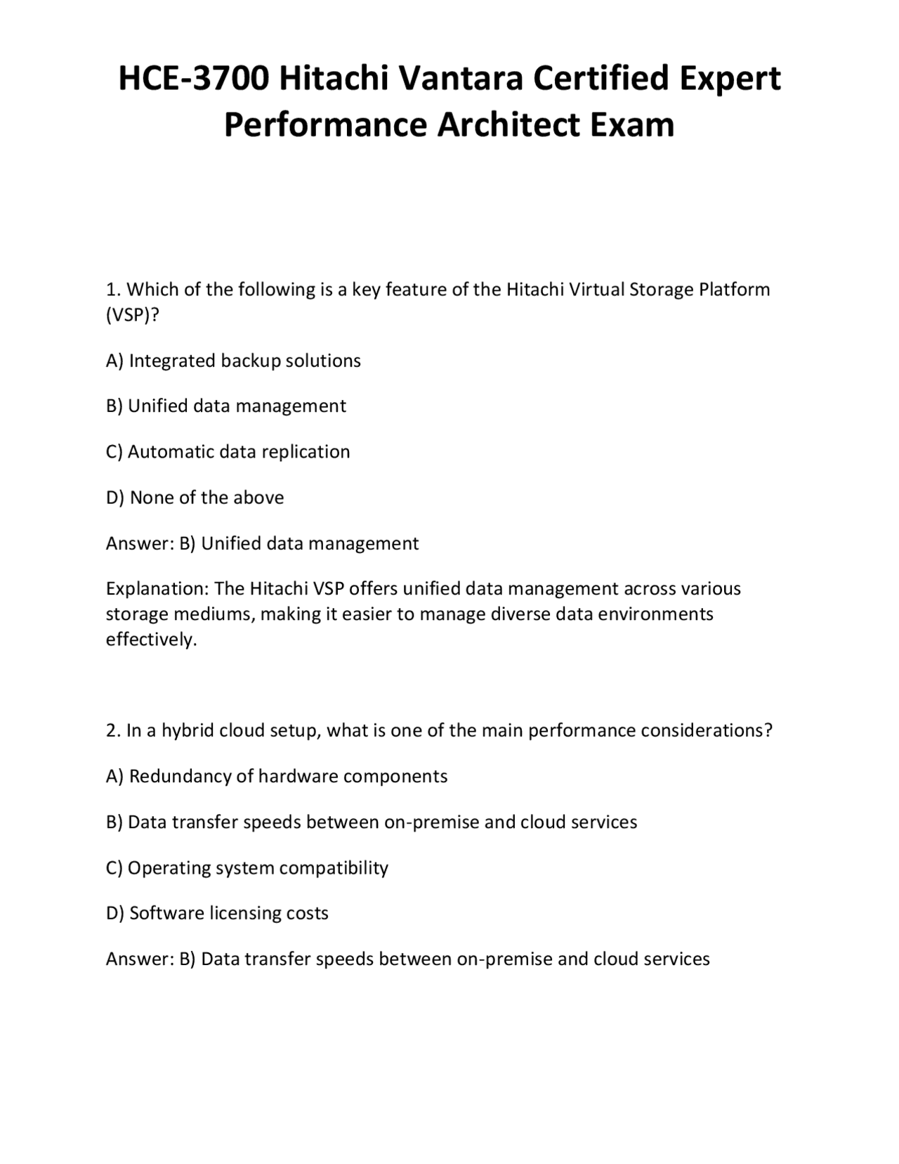 HCE-3710 Hitachi Vantara Certified Expert Replication Solutions Architect Exam | Exams ...