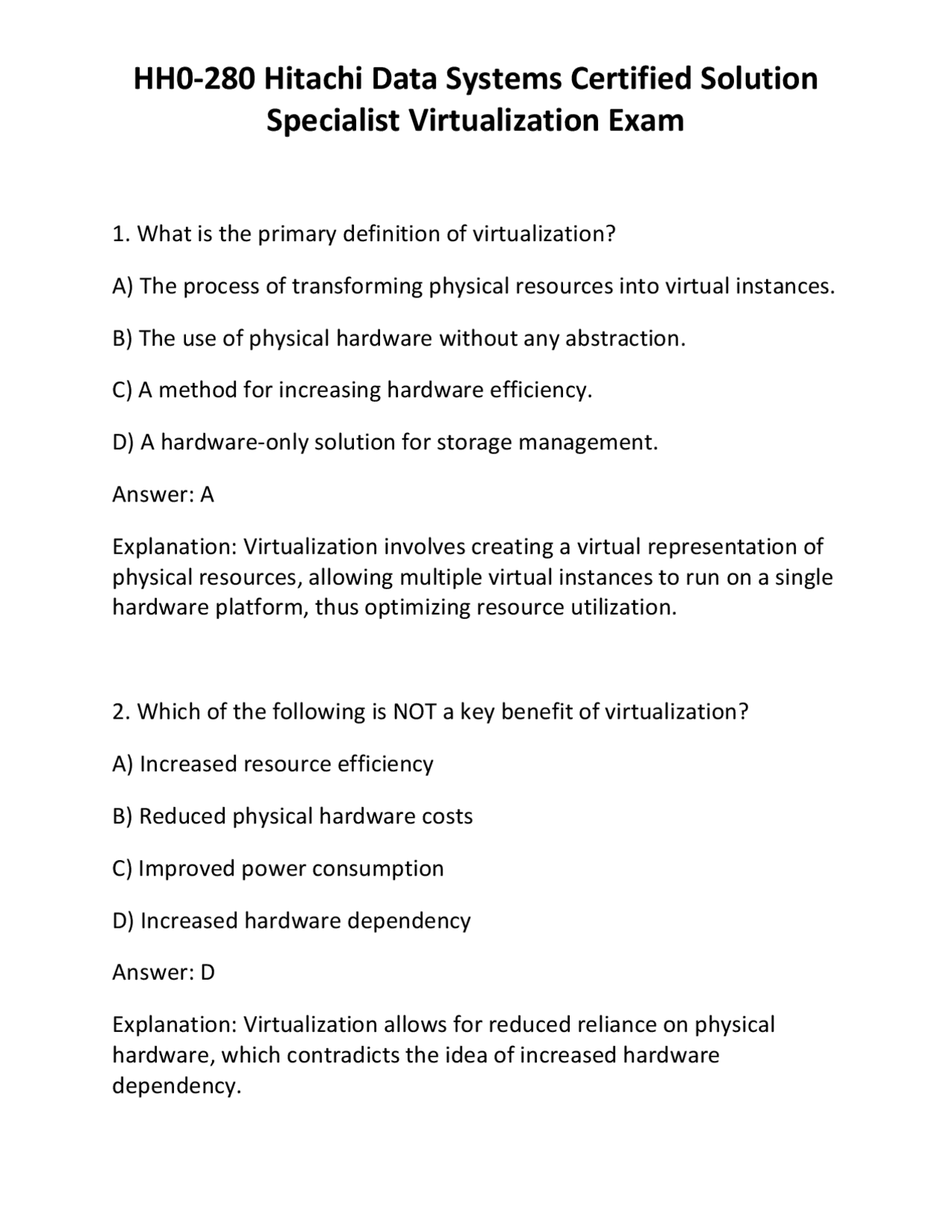 HH0-300 HDS Certified Expert Replication Solutions Architect Exam | Exams Technology | Docsity