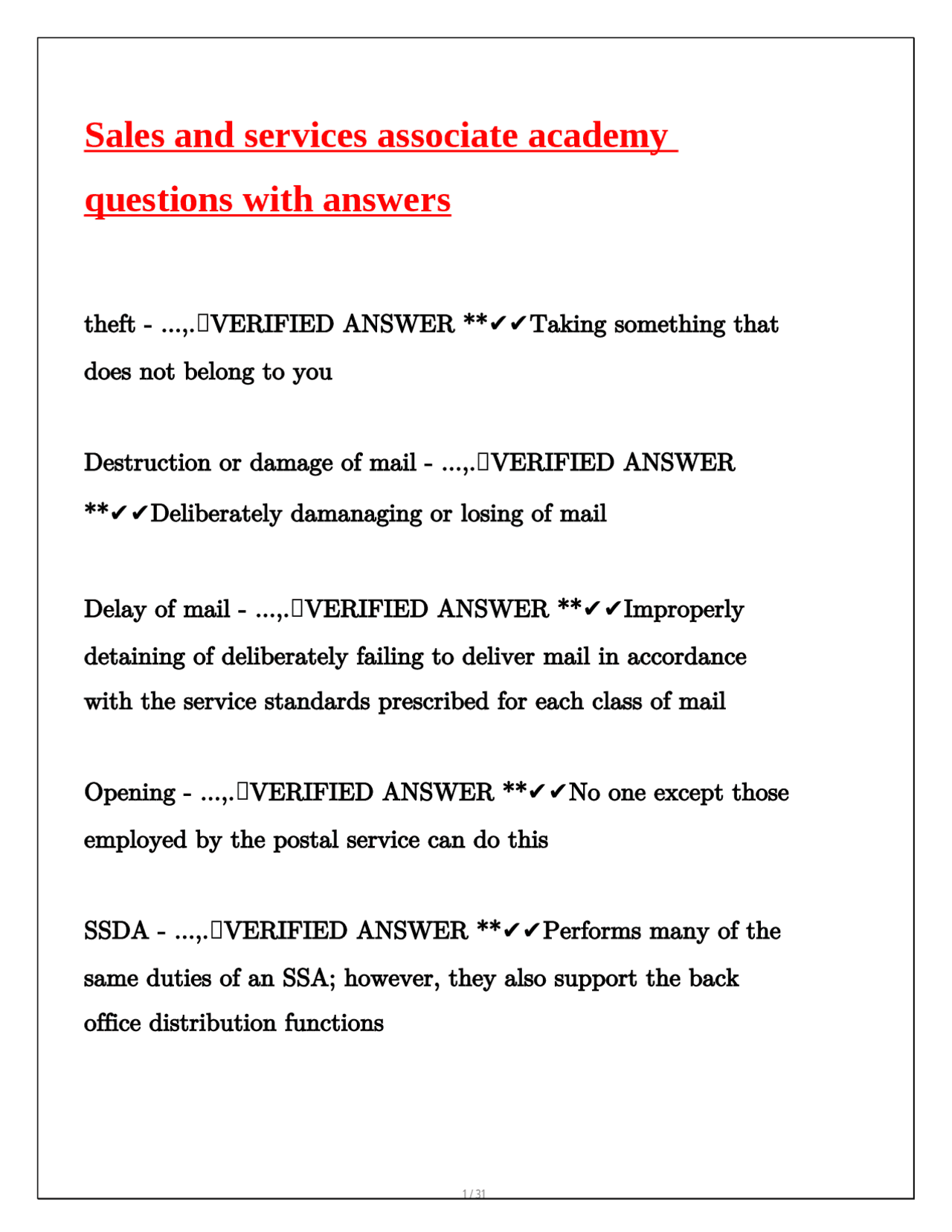 USPS Sales and Service Associate Academy: Questions and Answers | Exams ...