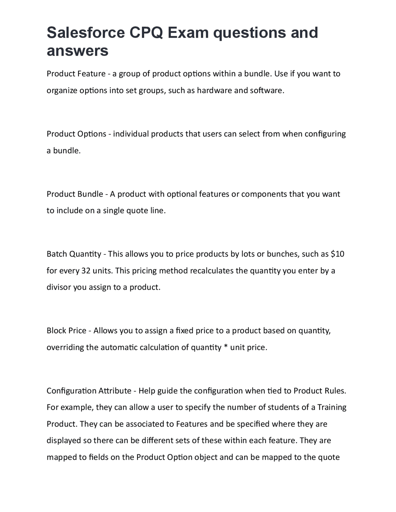 Salesforce CPQ: Key Concepts and Terminology for Exam Preparation ...