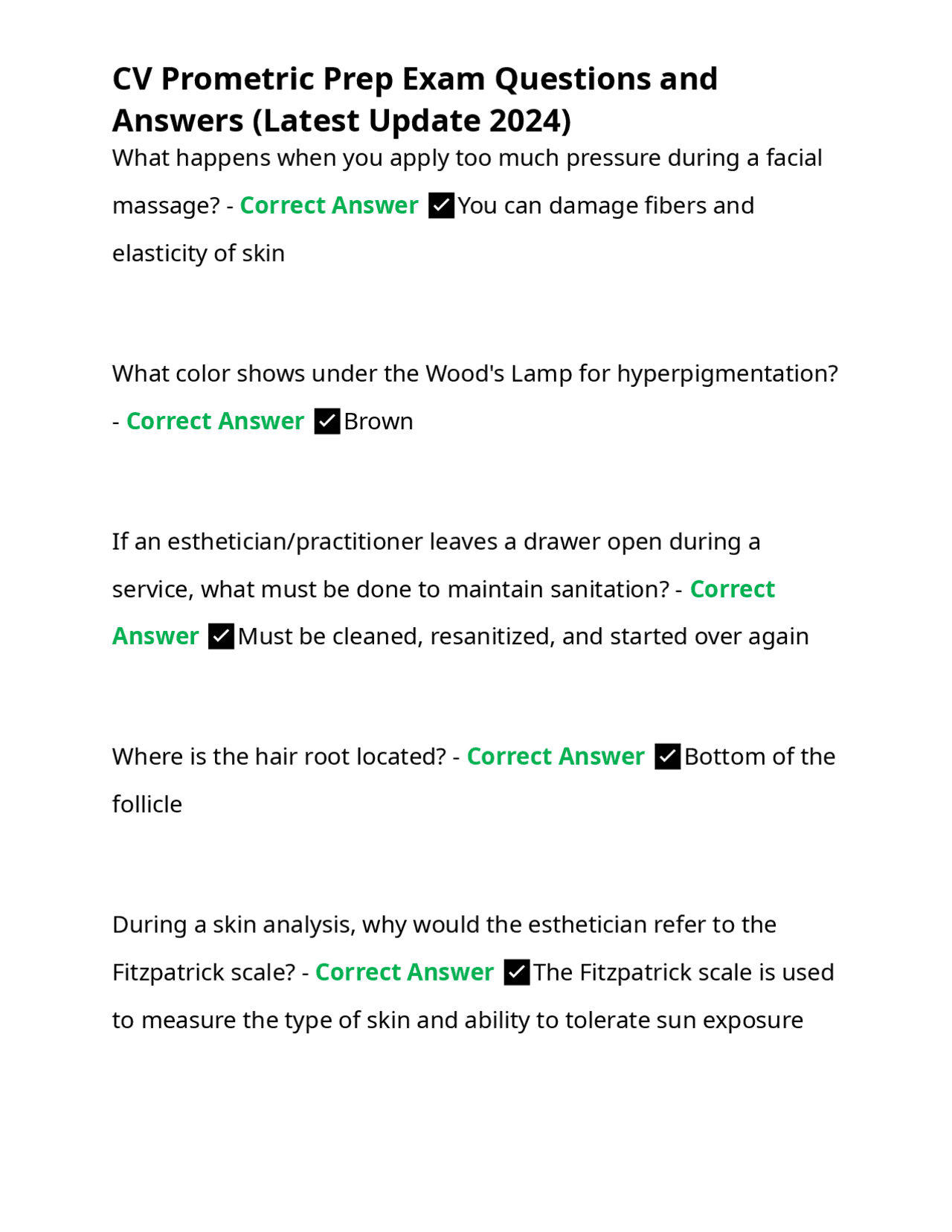 CV Prometric Prep Exam Questions and Answers (Latest Update 2024 ...