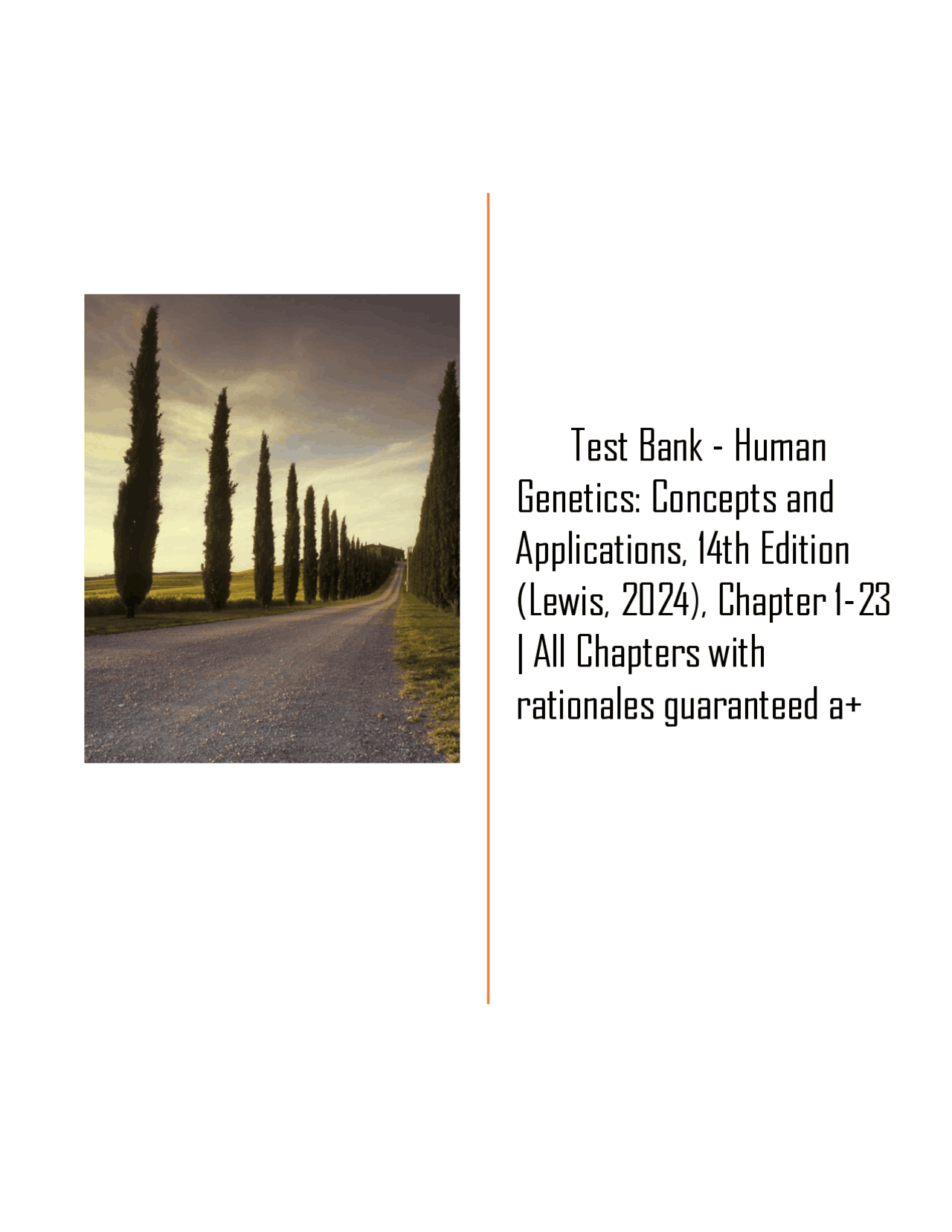 Test Bank - Human Genetics: Concepts and Applications, 14th Edition ...
