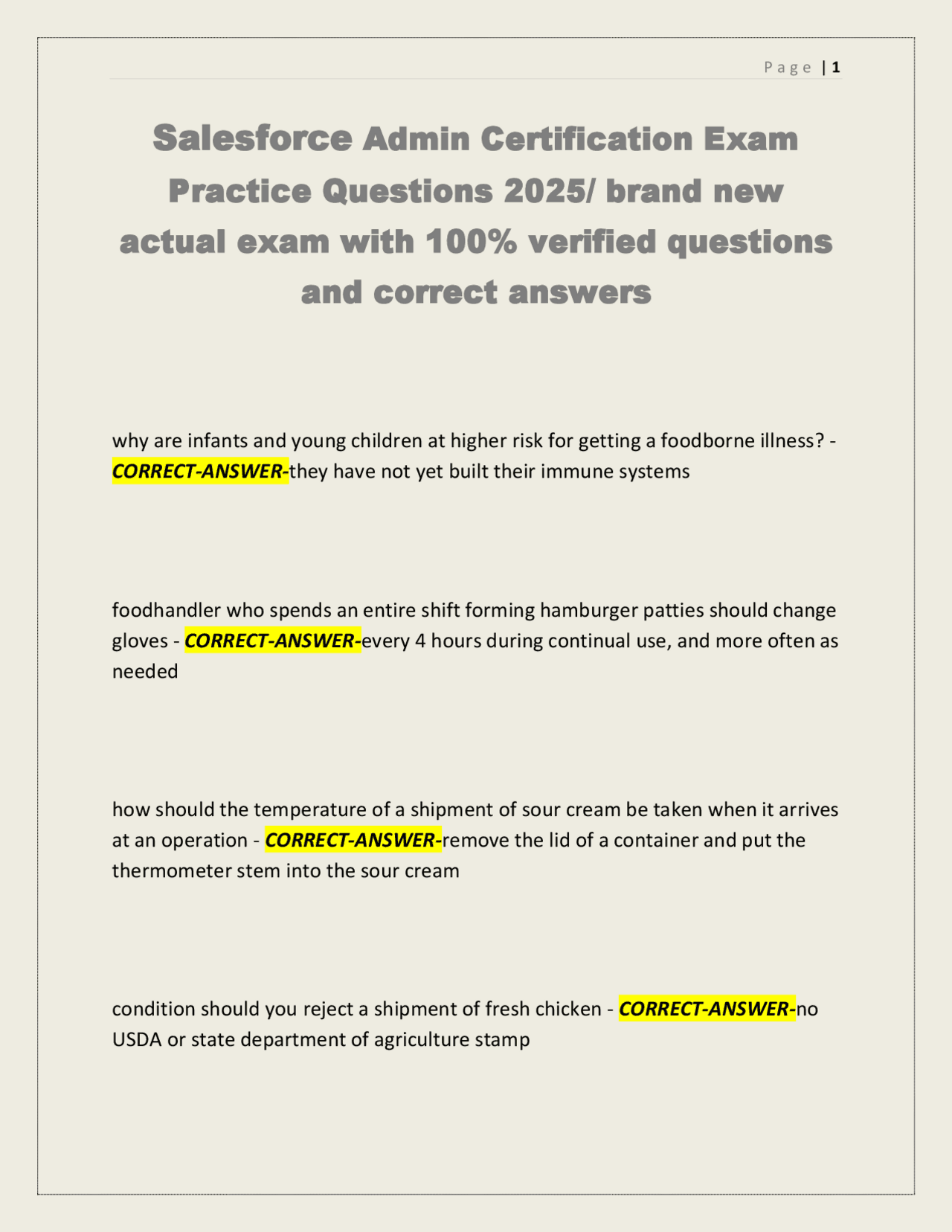 Salesforce Admin Certification Exam Practice Questions 2025 Exams Business Administration