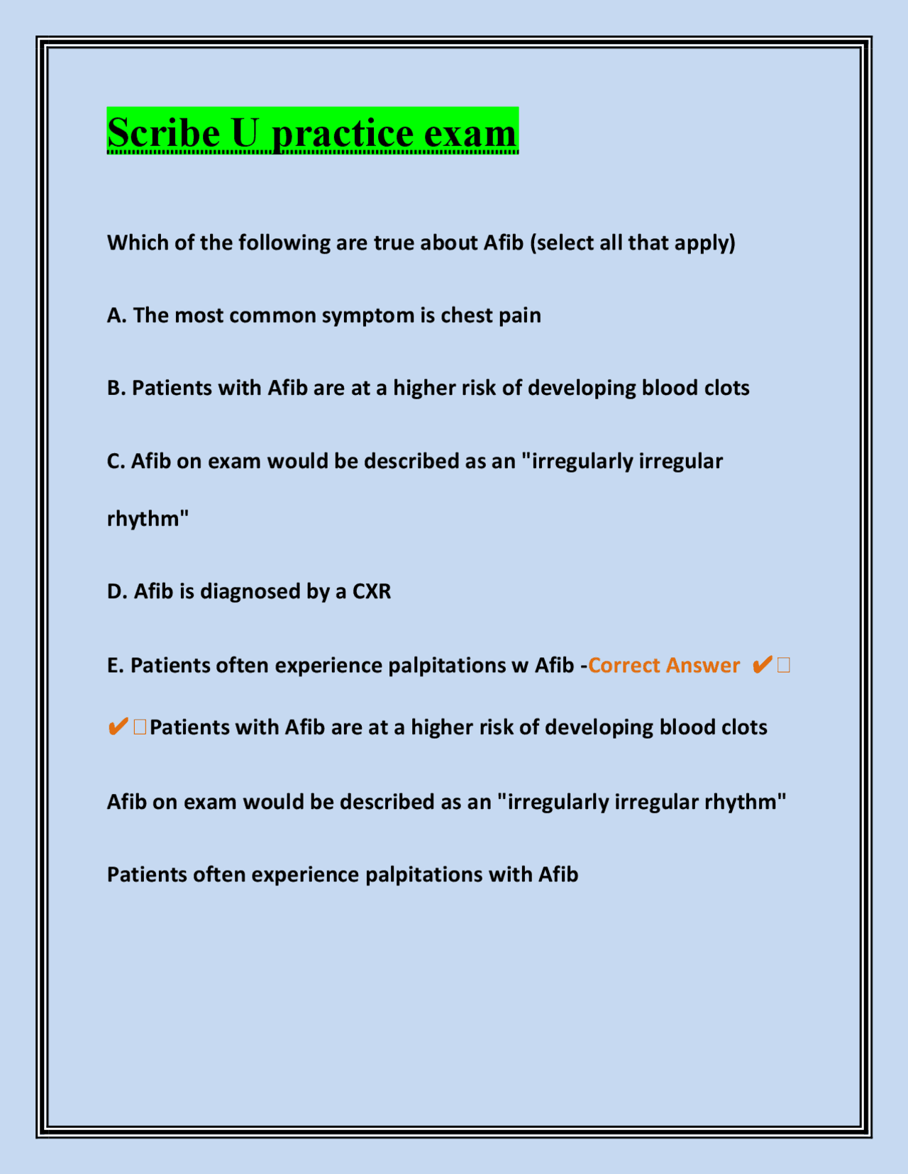 Scribe U practice Exam Prep Guide: Ace Your Test with Premium Questions ...